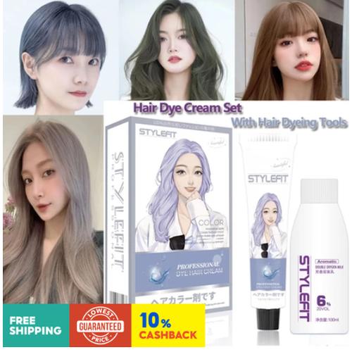 Jual Cat Rambut Pewarna Rambut StyleFit Model Korea Krim pewarna rambut ...