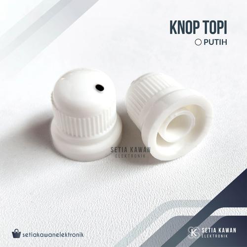Jual Knop Potensio Topi Plastik Putih Titik Hitam / Kenop Putar Volume Potentio Ampli / Knob ...