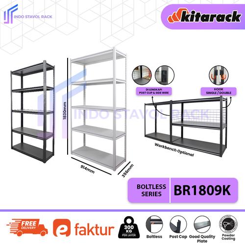 Jual Kitarack Boltless Rack BR1809K 300KG / Layer - Rak Gudang 5 Susun ...