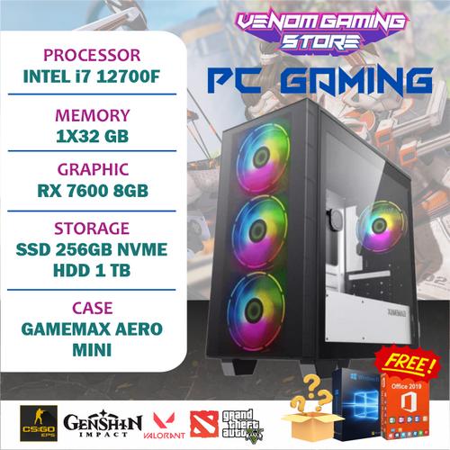 Jual Pc Gaming | Intel i7 12700F | RX 7600 8GB | 250GB NVME | 32GB RAM ...