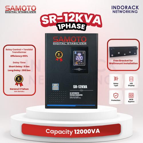 Jual SAMOTO Relay Stabilizer 12KVA AVR Stabiliser 12000VA Relay ...