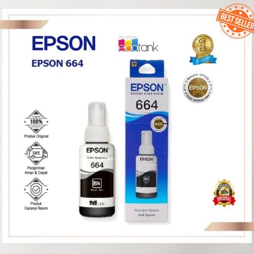 Jual Tinta Epson 664 Black Original forEpson L100, Epson L110, Epson ...