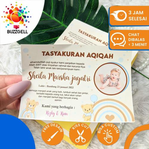 Jual 2-5 Stiker label syukuran aqiqah sticker custom foto bayi bagus ...