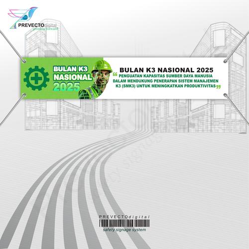 Jual Spanduk Banner Bulan K3 Nasional 2025 - Design#1, 250x50cm ...