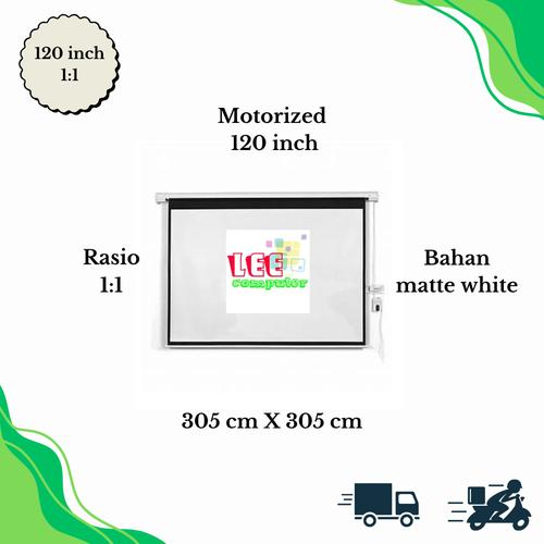 Jual Screen Projector Motorized 120inch 1:1 / Layar projektor otomatis ...