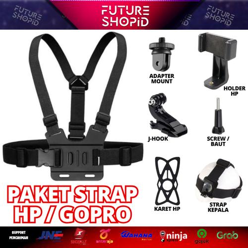 Jual Paket Strap Dada / Kepala+ Holder HP Chest / Head Strap Gopro ...