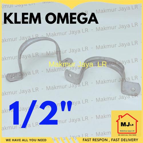 Jual Klem Pipa Omega 1/2" 1/2 inch Plat Seng Besi Klem Omega Penjepit ...