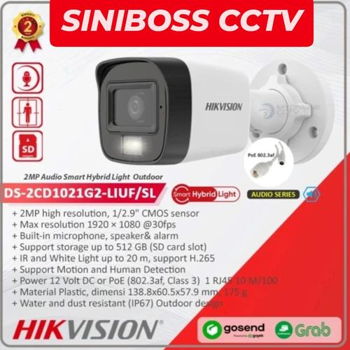Jual HIKVISION IP CAMERA DS-2CD1021G2-LIUF/SL 2MP Smart HYBRID LIGHT two way audio FLASH sirine ...