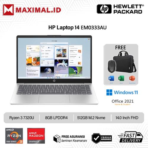 Jual Laptop HP 14 EM0333AU AMD Ryzen 3 7320U Ram 8GB DDR5 512GB SSD ...