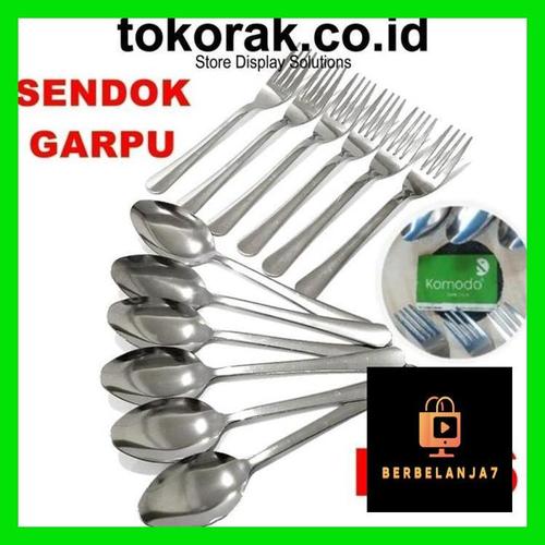 Jual 𝐑𝐁- SENDOK GARPU MAKAN STAINLESS TEBAL ISI 6PCS KOMODO SENDOK ...