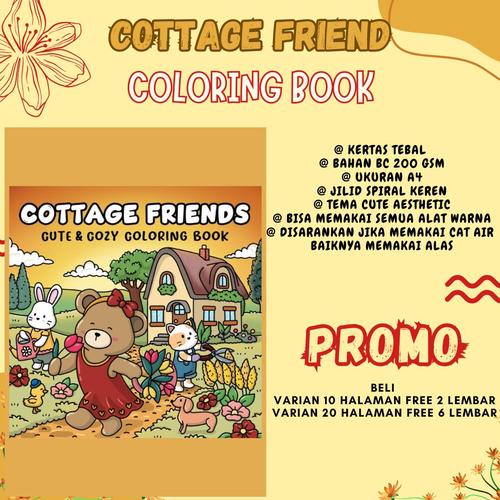 Jual COTTAGE FRIENDS Coloring Book Buku Mewarnai Gambar Sketsa ...