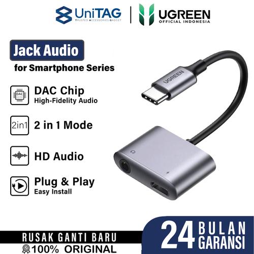 Promo UGREEN Kabel Adapter Audio Jack USB C to C 2in1 3.5mm iPhone iPad Samsung Converter - DAC ...