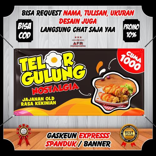 Jual COD / BAYAR DI TEMPAT Spanduk Banner Backdrop Telor Telur Gulung ...