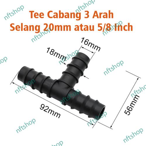 Jual Nepel Tee Cabang Selang 3 Arah Selang 20mm atau Selang 5/8 Inch ...