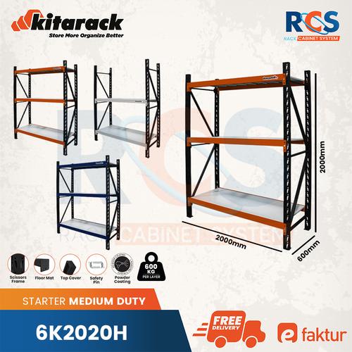 Jual RAK GUDANG 2 METER 600KG STARTER WAREHOUSE Frame Hitam Tinggi 2 ...