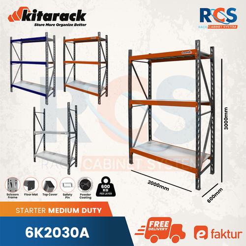 Jual RAK GUDANG 2 METER 600KG STARTER WAREHOUSE Frame Abu Tinggi 3 ...