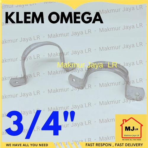 Jual Klem Pipa Omega 3/4" 3/4 inch Plat Seng Besi Klem Omega Penjepit ...
