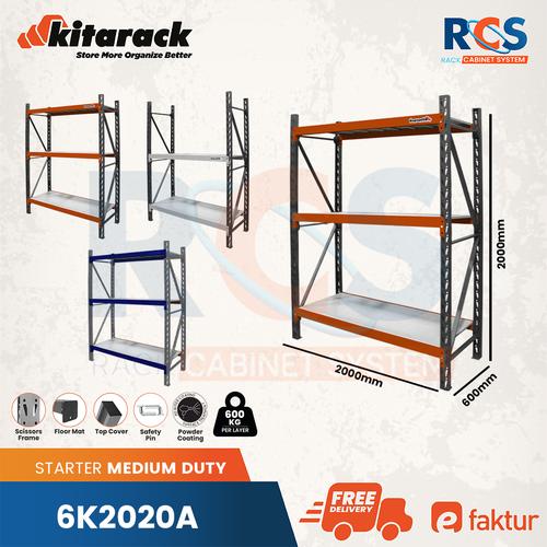 Jual RAK GUDANG 2 METER 600KG STARTER WAREHOUSE Frame Abu Tinggi 2 ...