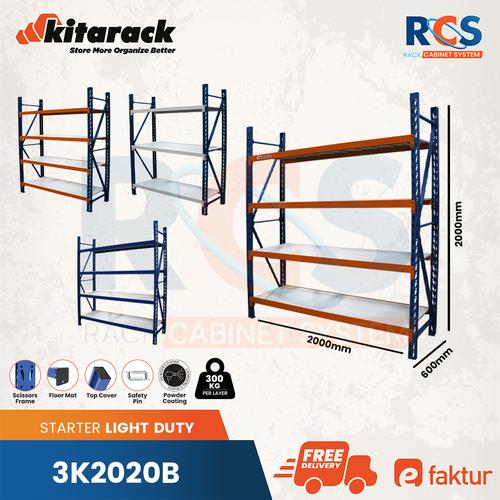 Jual RAK GUDANG BESI 2 METER Warehouse KITARACK LIGHTDUTY 300KG Frame ...