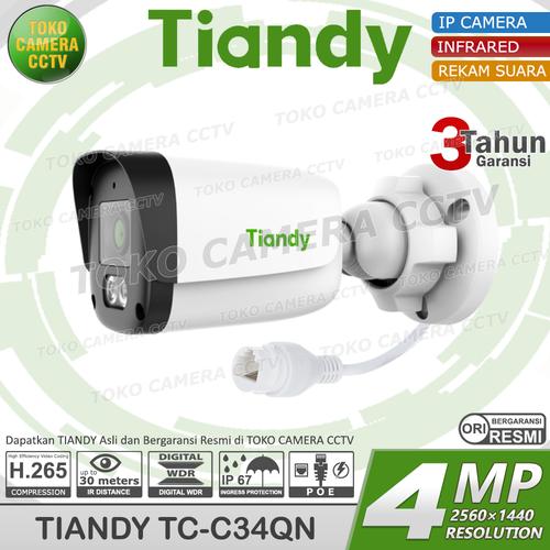 Jual IP CAMERA 4MP TIANDY TC-C34QN IP KAMERA CCTV BULLET POE AUDIO IR ...