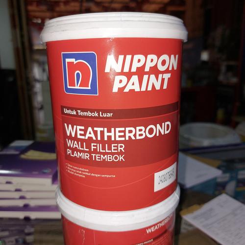 Jual plamir dempul outdoor weatherbond wall filler nippon paint 1kg ...