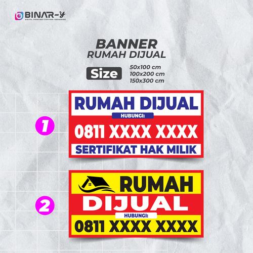 Jual Banner Spanduk Rumah/Ruko/ Bangunan Bisa Edit Tulisan 1 Hari Jadi ...