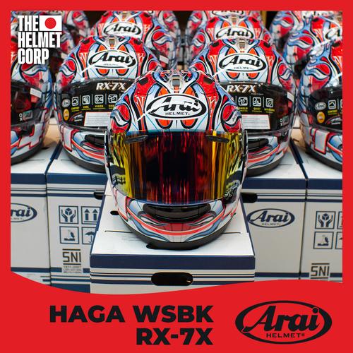 Jual ARAI RX7X HAGA WSBK RAINBOW HAGA TRACTOR ORIGINAL FULL FACE HELMET ...