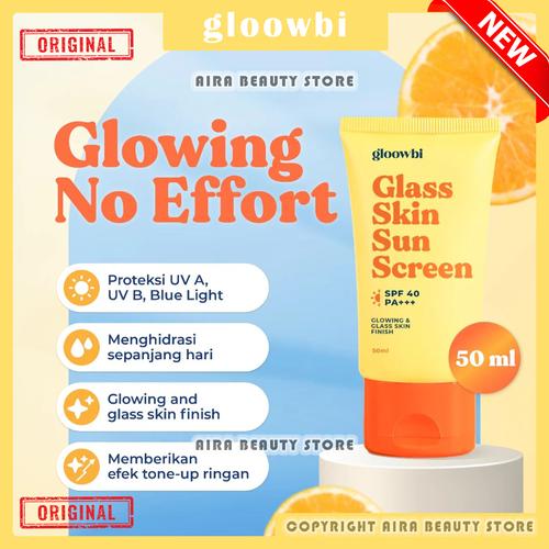 Jual GLOOWBI Sunscreen Wajah Glass Skin Sunscreen SPF40 PA+++ Official ...