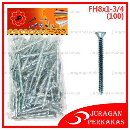Jual SEKRUP FH 8 x 1-3/4 - SKRUP FH 8x1-3/4 BAUT TAPPING ISI 100 PCS ...