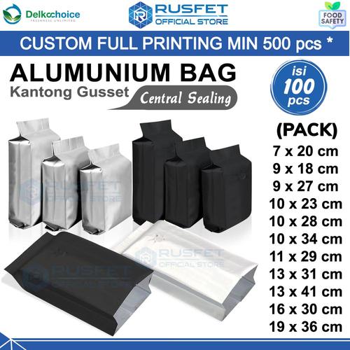 Jual (PACK) Kantong Aluminium Bag Gusset CENTRAL SEALING Kemasan VALVE ...