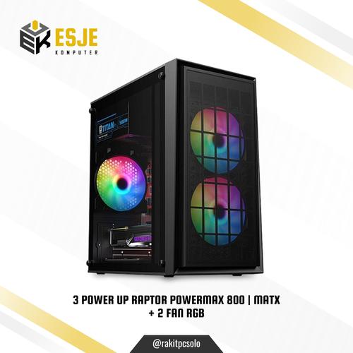 Jual Casing PC Raptor Powermax 800 MATX ITX Include PSU 600W + 2Fan RGB ...