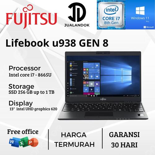Jual Laptop Fujitsu U938 Core i7 Gen 8 - RAM 16GB - SSD 1TB - Win 10 ...