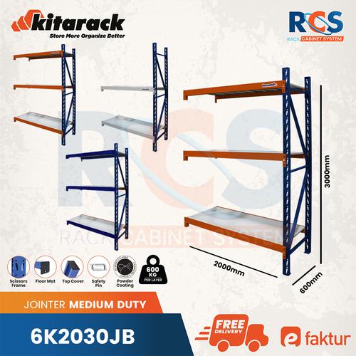 Jual Rak Gudang Besi 600kg Panjang 2M Jointer Tinggi 3 Meter Layer Biru ...