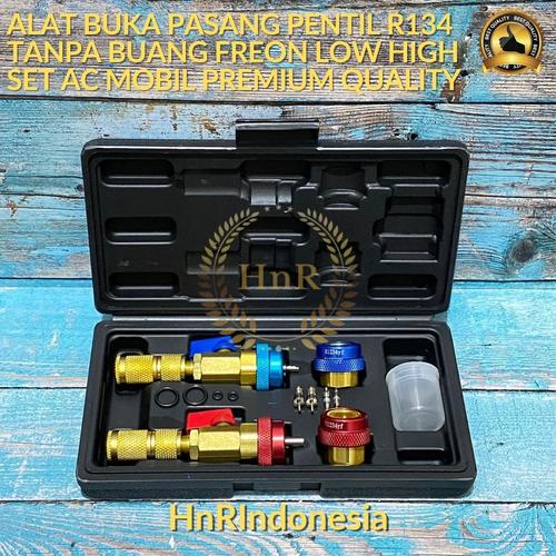 Jual Alat Buka Pasang Pentil R134 Tanpa Buang Freon Low High Set AC ...