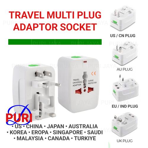 Jual Travel Adaptor Universal Multi Plug Switch Socket US China EU ...