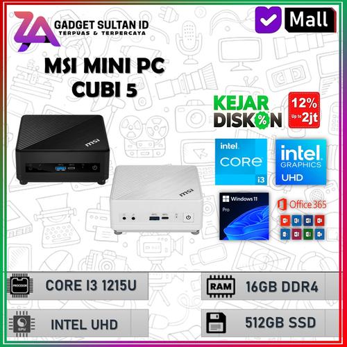 Promo MSI MINI PC CUBI 5 I3 1215U 16GB 512GB - 16|512 Cicil 0% 3x ...