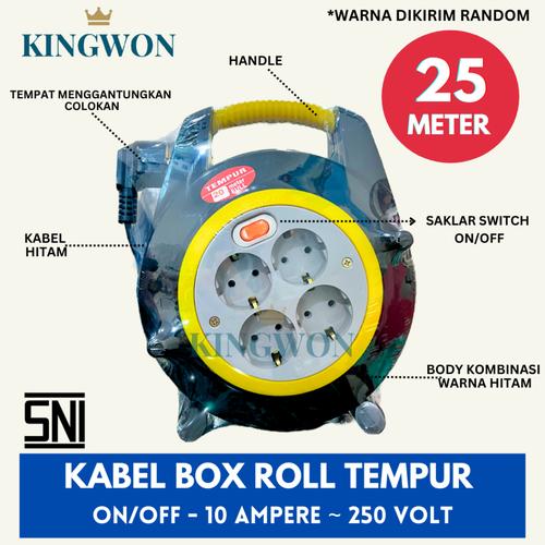 Promo KABEL ROLL BOX KABEL 20 M 25 M COLOKAN LISTRIK STOP KONTAK ...