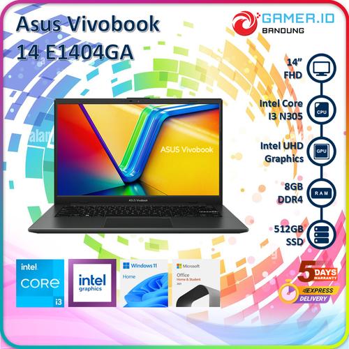 Promo Asus Vivobook Go 14 E1404GA i3 N305 8GB 512GB 14" FHD IPS ...