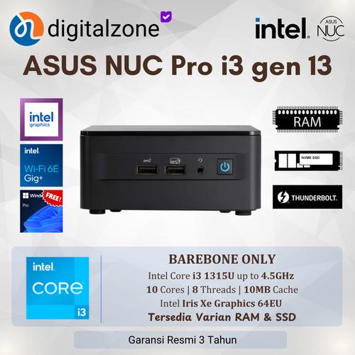 Promo Intel NUC i3 1315U Intel NUC Gen 13 Intel NUC13ANHi3 Intel NUC 13 Pro - 8/512 NVMe Cicil 0 ...