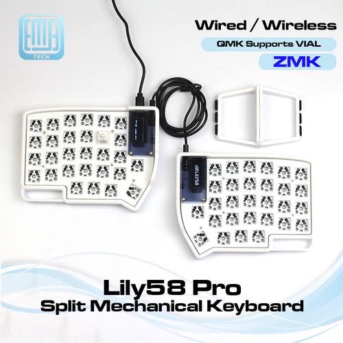 Jual Lily58 Pro MX Mechanical Split Ergo Keyboard Wireless Wired Custom ...