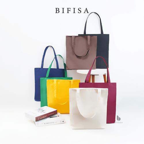 Jual Tas Tote Bag Kanvas Resleting POLOS Tas Selempang Totebag Canvas ...