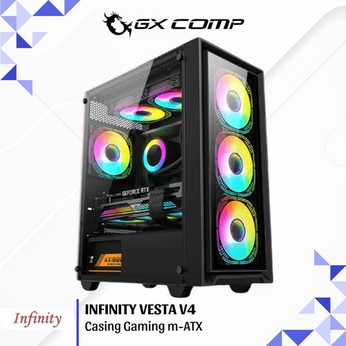 Jual Infinity Vesta V4 Black Free 3 Fan RGB - Casing PC M ATX - CPU PC ...