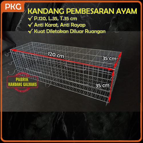 Promo Kandang Pembesaran Anak Ayam Galvanis Uk. 120X35X35 | Kandang Pitikan DOC, Petelur ...