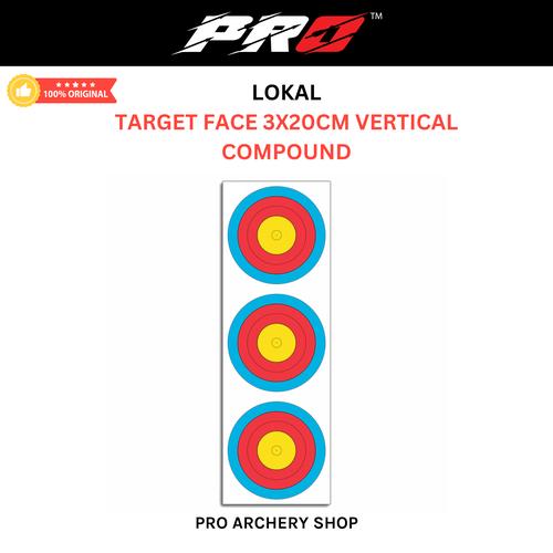 Jual TARGET TRIPLE FACE LOKAL 3X20 CM / 40 CM VERTICAL INDOOR COMPOUND ...