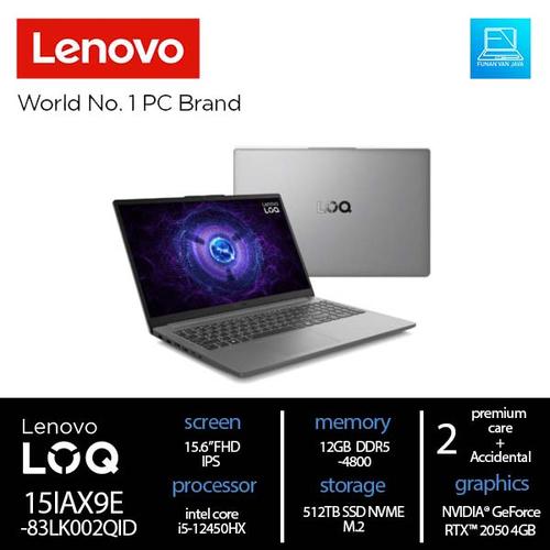Promo Lenovo LOQ 15IAX9E-83LK002QID/Core i5-12450HX/12GB/512GB SSD ...