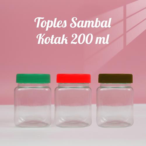 Jual Toples Sambal 200ml / Toples Bumbu 200ml / Toples Jar 200ml (KOTAK) - Tutup Gold - Jakarta ...