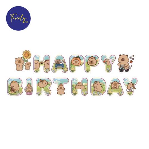 Jual Bunting Flag HBD CAPYBARA | Banner HBD CAPYBARA | Banner CAPYBARA ...