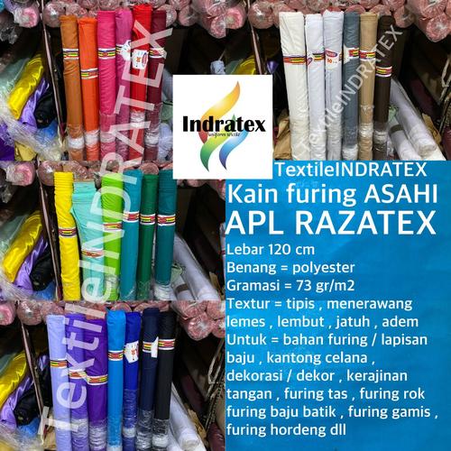 Jual kain furing asahi APL RAZATEX lebar 120 cm lapisan baju batik ...
