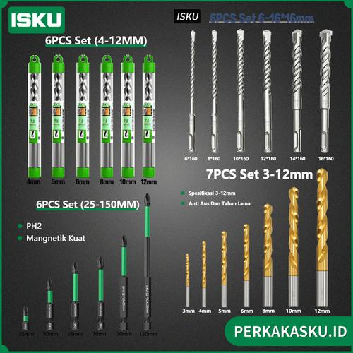 Promo Isku 6pcs Mata Bor Obeng Magnetic 25-150mm Mata Bor Beton Untuk Electic Hammer Mata Bor ...