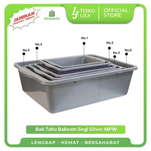 Jual Bak Tahu Segi Baskom Silver Wadah Pasir Kucing No 1-5 MPW - Bak ...